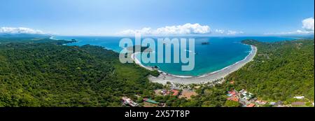 Aerial view, coast and town, Corrohoe Bay and Playa Espadilla, Manuel ...