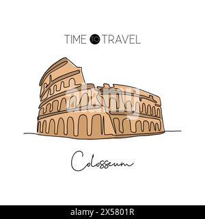 Vector drawing of the Colosseum in Rome on a black background Stock ...