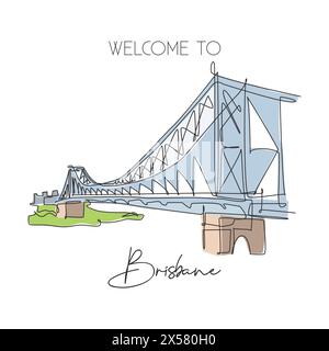 Outline Brisbane Australia City Skyline with Colored Modern Buildings ...