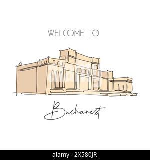 Romania, Bucharest, Palace Of The Parliament, travel landmark vector ...