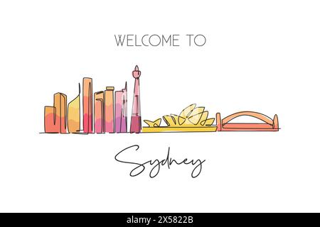 Sydney cityscape line drawing vector. city scape sketch. sketch style ...