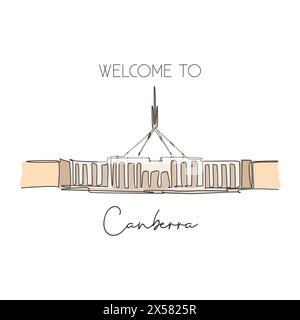 Australia, Canberra, Parliament House travel landmark vector illustration Stock Vector Image ...