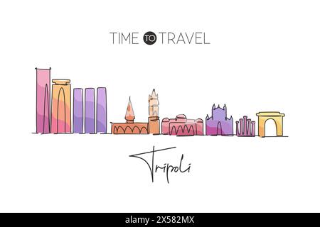 Libya city skyline isolated vector illustration. Libya travel cityscape ...