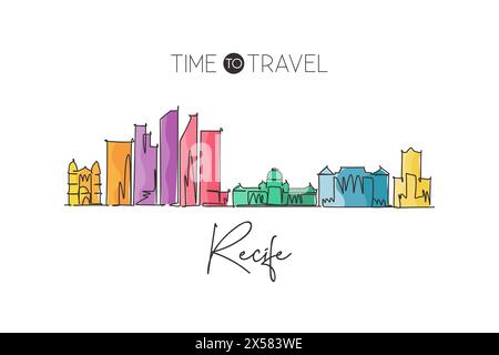 Brazil, Recife travel landmark vector illustration Stock Vector Image ...