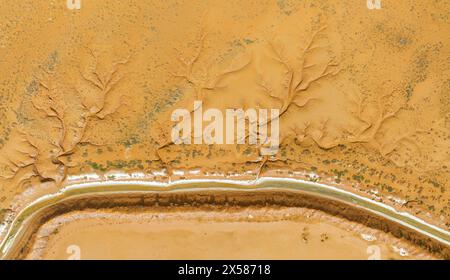Aerial view of Acigol Lake and natural tree figures, Denizli Turkey ...