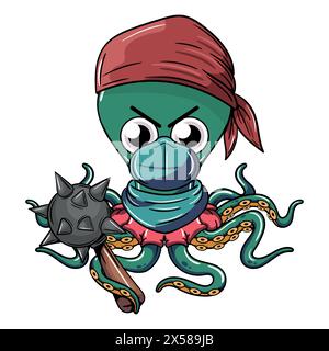 vector illustration of alien gangster on white background Stock Vector ...