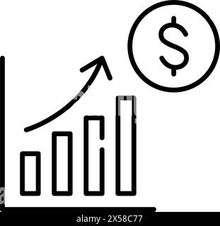 Wealth accumulation and income growth. Growing chart with uptrend ...