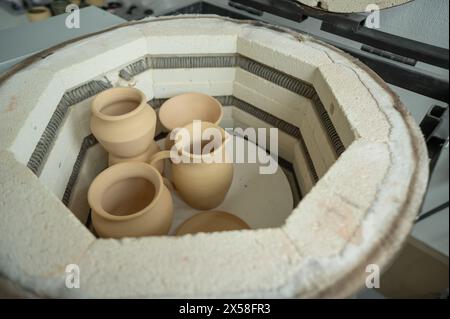 Ceramic dishes in a special kiln. School of Ceramics Stock Photo - Alamy