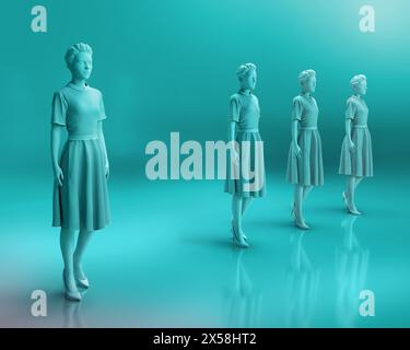 Fashion sculptures in a row Stock Photo - Alamy