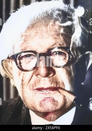 Jean Piaget. Portrait of the Swiss psychologist, Jean William Fritz ...