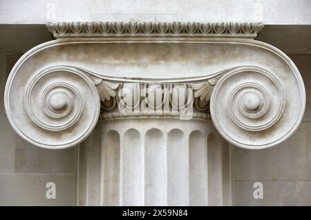 Ionic column at the Great Court of the British Museum, London. England ...