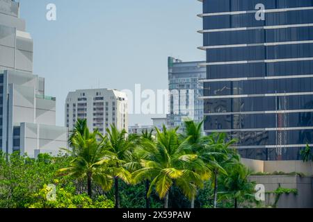 Cityscape with skyscraper with gardens on the terraces, Vertical Garden ...