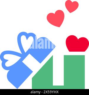 gift box with hearts isolated icon Stock Vector Image & Art - Alamy