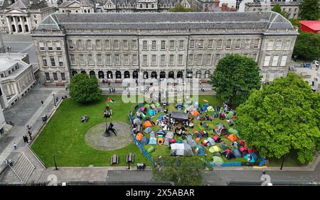 Students taking part in an encampment protest over the Gaza conflict on ...