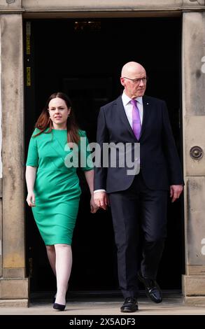 Newly appointed First Minister of Scotland John Swinney stands with his ...