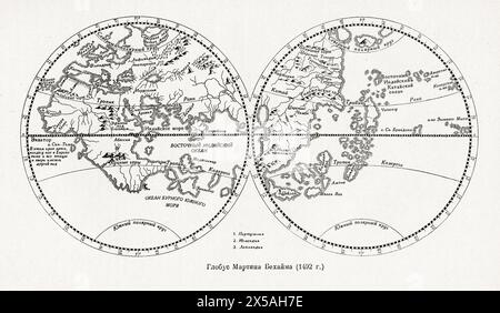 WORLD MAP/BEHAIM 1492 Stock Photo - Alamy