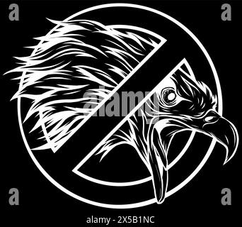 Vector forbidden sign with flying bird isolated from background ...