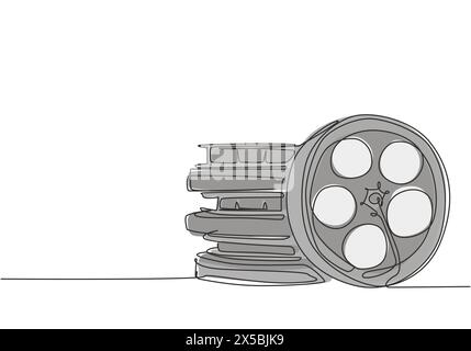 Cinema tape sketch. Black hand drawn object on white background. Vector ...