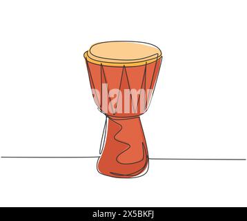 Hand drawn djembe drum, musical instruments isolated on a white ...