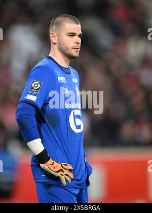Lucas Chevalier of Lille during the French championship Ligue 1 ...