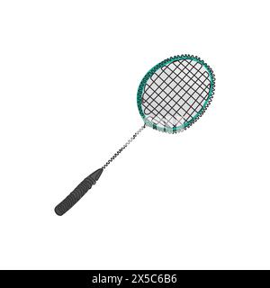 Continuous one line drawing badminton racket. Sport equipment. Vintage ...
