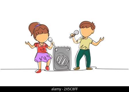 Little girl singing song illustration Stock Vector Image & Art - Alamy