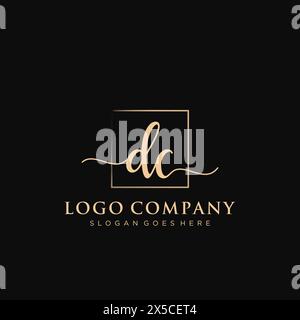 DC initial monogram logo with rectangle style design ideas Stock Vector ...