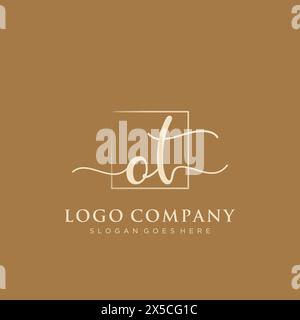 OT initial monogram logo with rectangle style design ideas Stock Vector ...