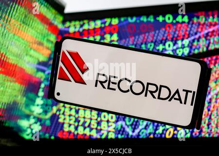 In this photo illustration, the Recordati company logo is seen ...