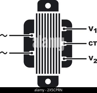 Transformer. electronic symbol. Illustration of basic circuit symbols ...
