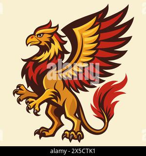 a mythological abstract griffin logo with star Stock Vector Image & Art ...