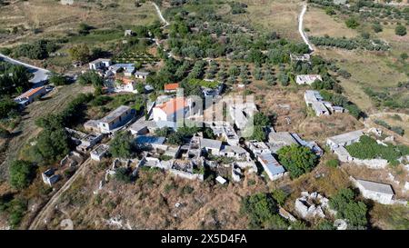 Aerial view of Statos-Ayios Fotios, Cyprus abandoned village, Paphos ...