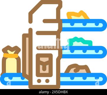 material recovery facility mrf icon color illustration Stock Vector ...