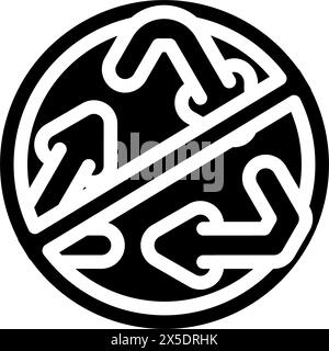 non biodegradable waste sorting glyph icon vector. non biodegradable ...