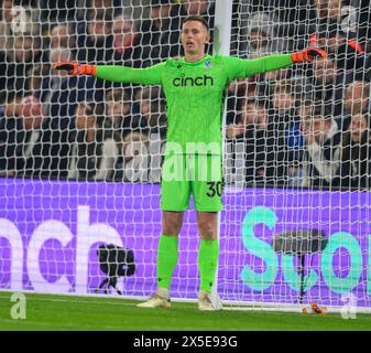 Crystal Palace goalkeeper Dean Henderson saves a shot on goal during ...