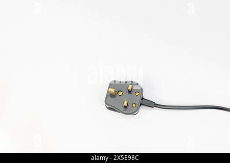 Electric plug with three pins isolated on a white background Stock ...