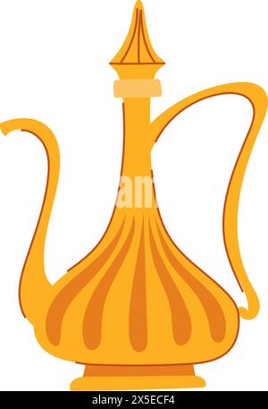 dallah arabic tea pot cartoon vector illustration Stock Vector Image ...
