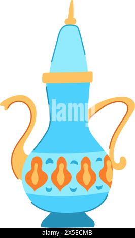 gulf arabic tea pot cartoon vector illustration Stock Vector Image ...