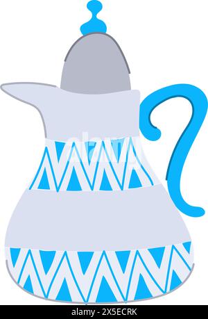 saudi arabic tea pot cartoon vector illustration Stock Vector Image ...