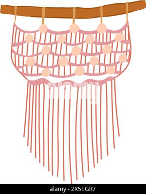 vintage macrame wall hanging cartoon vector illustration Stock Vector ...