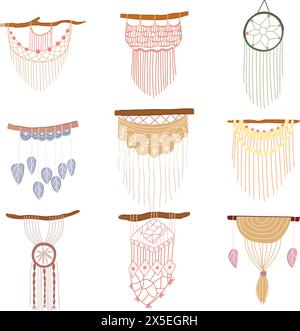 table macrame wall hanging cartoon vector illustration Stock Vector ...