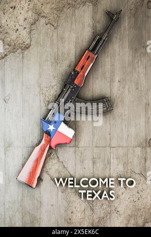 Texas rifle on concrete 3d illustration Stock Photo - Alamy