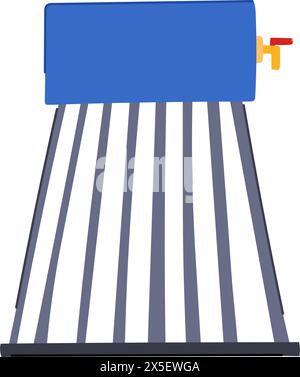 sun solar water heater cartoon vector illustration Stock Vector Image ...