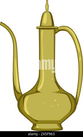 gulf arabic tea pot cartoon vector illustration Stock Vector Image ...