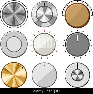 round dial knob cartoon vector illustration Stock Vector Image & Art ...