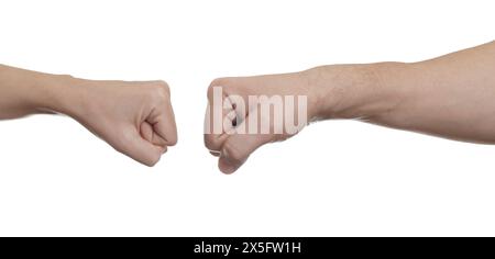 People making fist bump on white background, closeup Stock Photo - Alamy