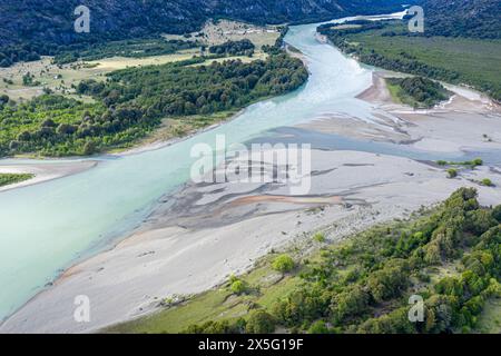 Confluence of river Rio Baker and Rio Nadis soutch of Cochrane ...
