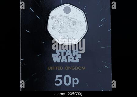 The 2024 Star Wars commemorative 50 pence coin featuring the Millennium ...
