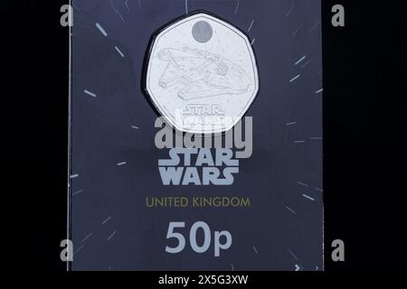 The 2024 Star Wars commemorative 50 pence coin featuring the Millennium ...