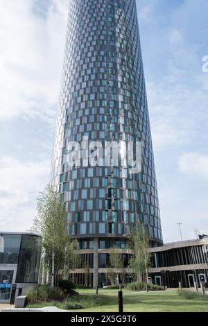 C5 Tower or Three60 Manchester is a cylindrical round skyscraper at the ...